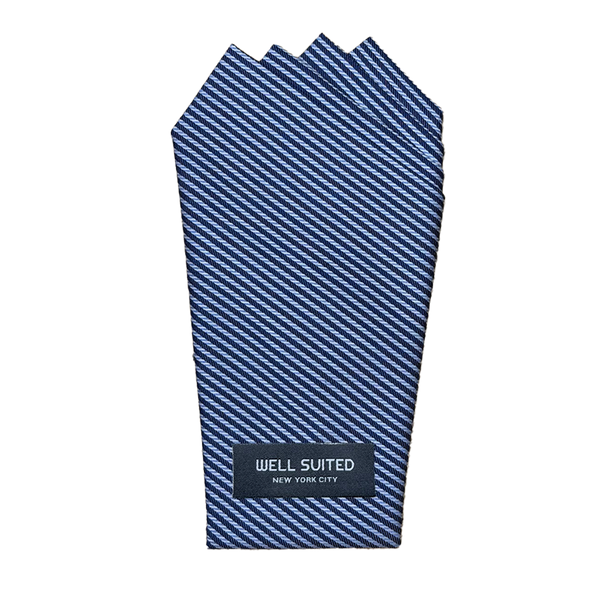 Blue twist 4 Point Pocket Square - Well Suited